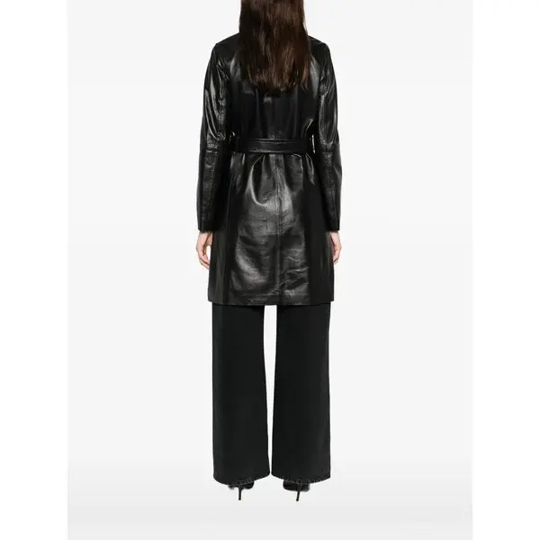 Max Mara Leather Belted Coat