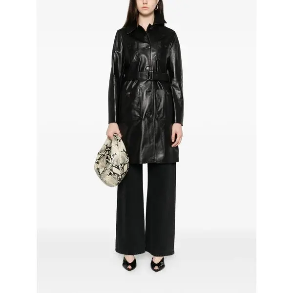 Max Mara Leather Belted Coat