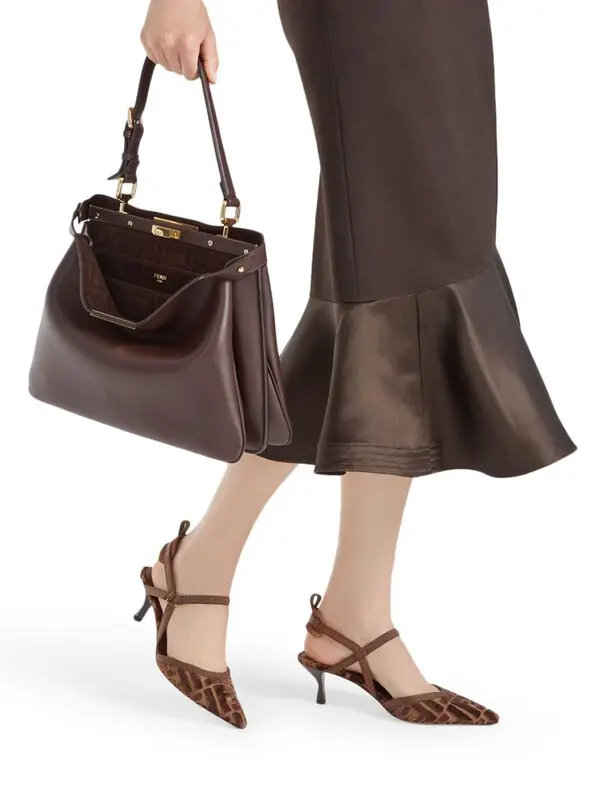 Fendi Colibrì Lite Slingback In Velvet Ff - Multicolor