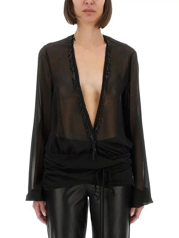 Attico Embroidered Georgette Blouse