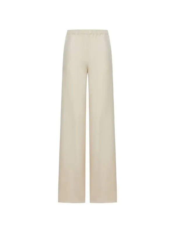 Max Mara Linen And Silk Blend Wide Leg Trousers - Multicolor