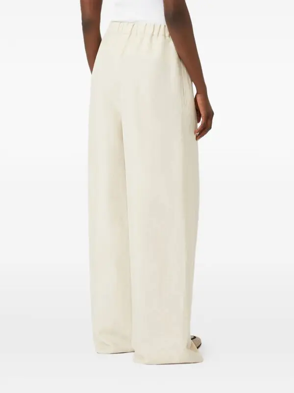 Max Mara Linen And Silk Blend Wide Leg Trousers - Multicolor