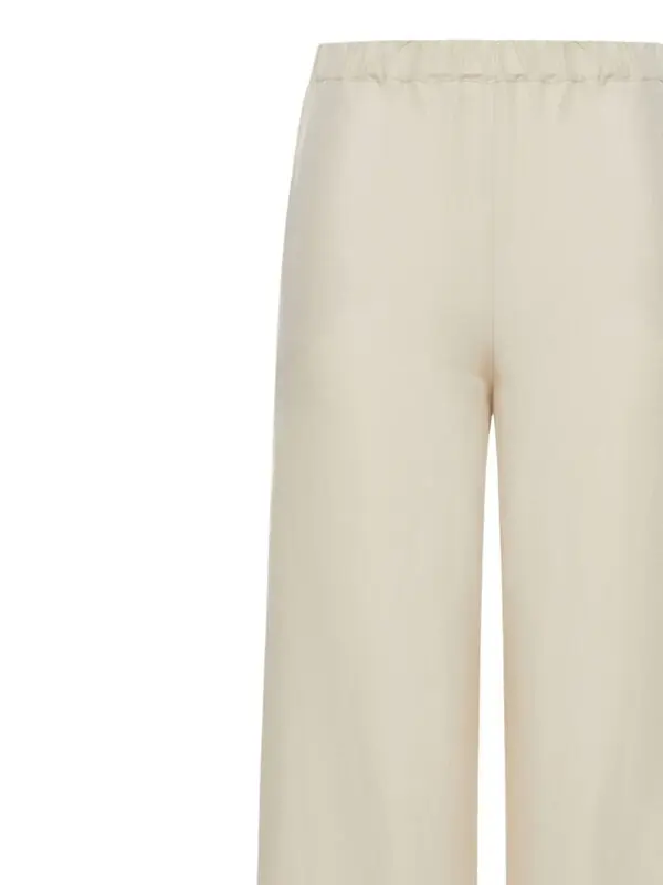 Max Mara Linen And Silk Blend Wide Leg Trousers - Multicolor
