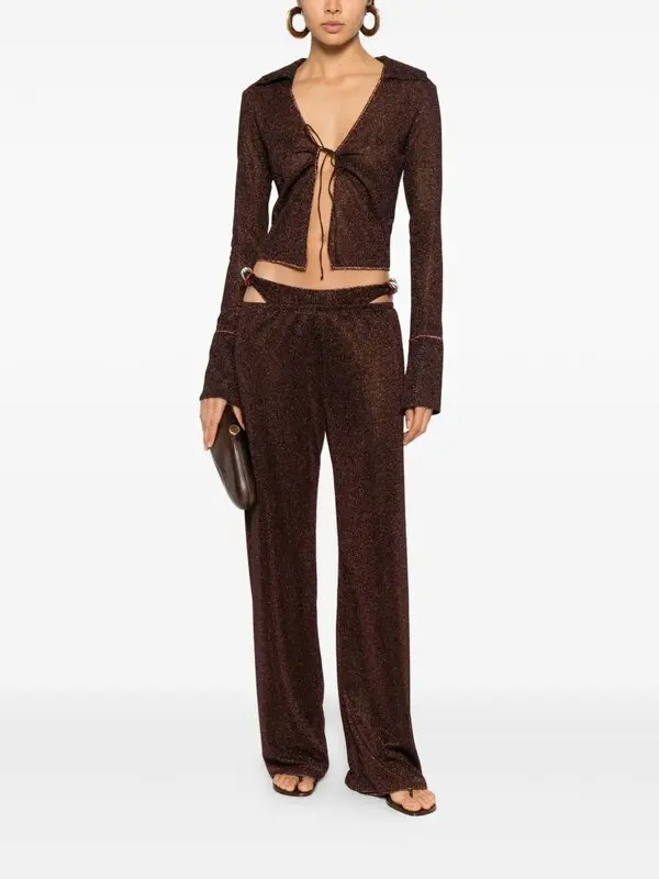 Oseree Lumiere Slim Shirt With Lace-up Closure