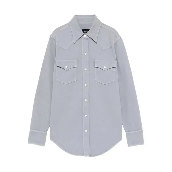 A.p.c. Light Grey Cotton Western Style Shirt
