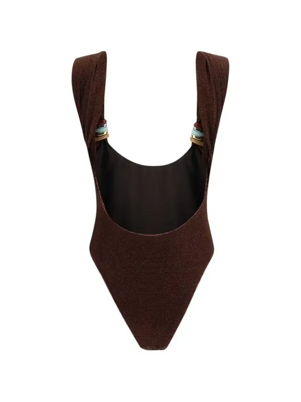 Oseree Lumière Multi Ring Maillot One-piece Swimsuit - Brown