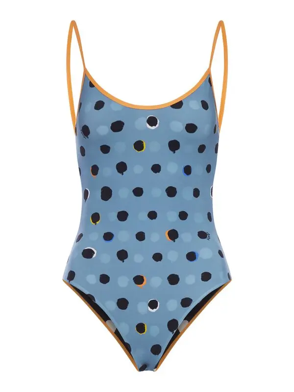 Fendi One-piece Swimsuit With Polka Dots - Multicolor