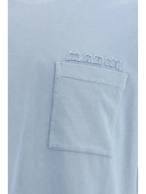 Marni Cotton Jersey T-shirt With Chest Pocket - Blue