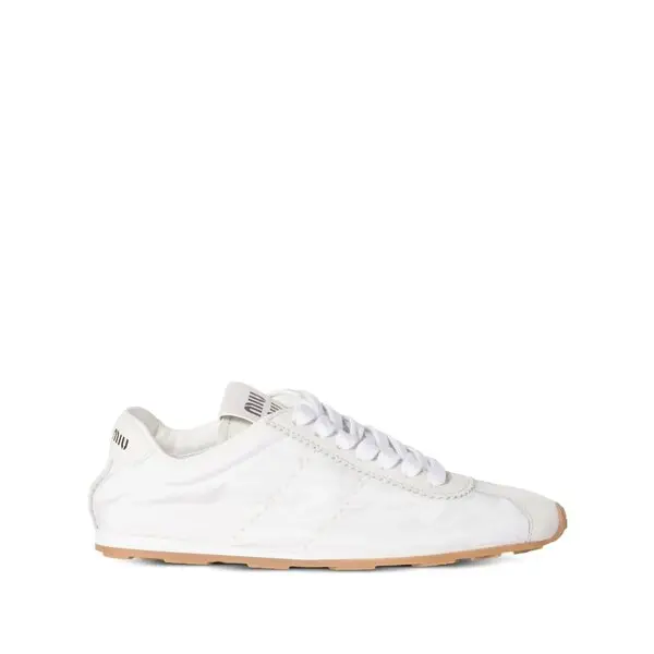 Miu Miu Lace-up Recycled Polyamide Sneakers - White