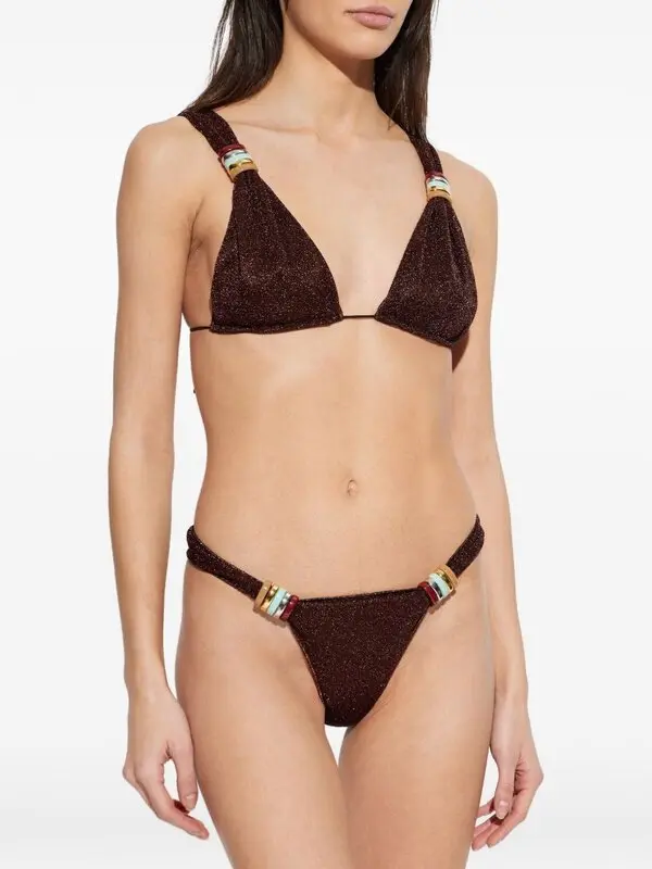Oseree Lumiere Bikini With Multicolored Rings - Brown