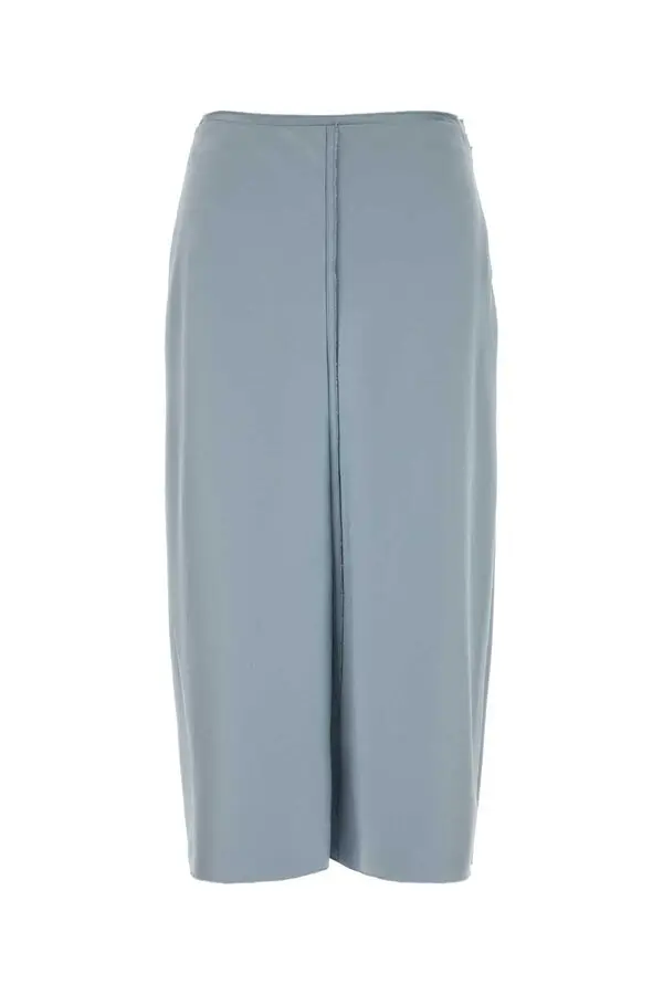 AMI Paris Stretch Satin Skirt - Blue