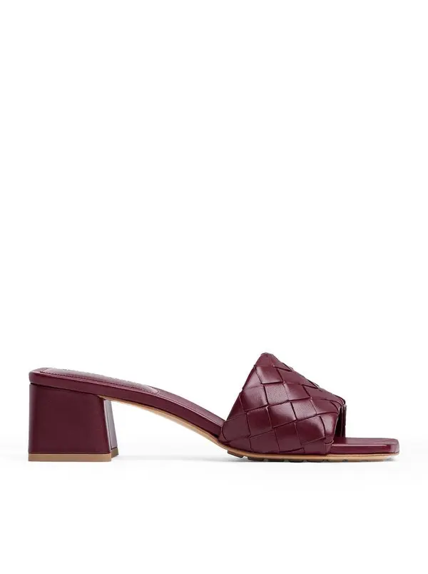 Bottega Veneta Mule Parco Braided Kitten Heel Lambskin - Multicolor