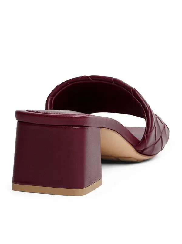 Bottega Veneta Mule Parco Braided Kitten Heel Lambskin - Multicolor
