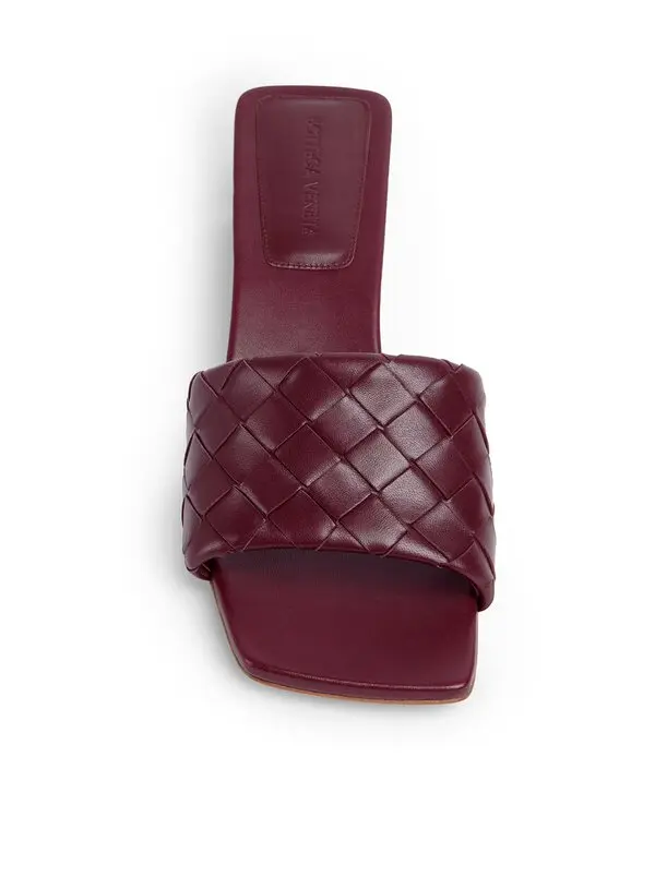 Bottega Veneta Mule Parco Braided Kitten Heel Lambskin - Multicolor