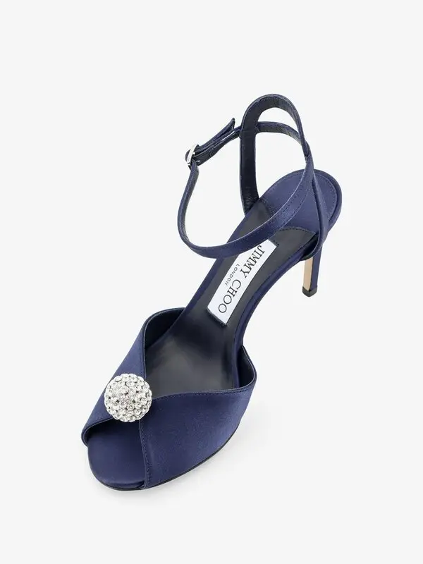 JIMMY CHOO Sacora Embellished Satin Sandals - Multicolor