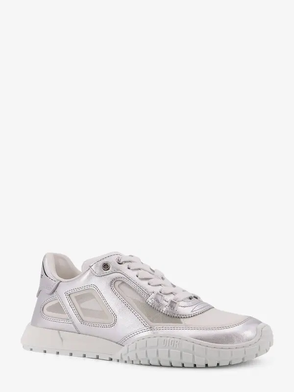Dior Laminated Leather Tech Sneakers - Silver