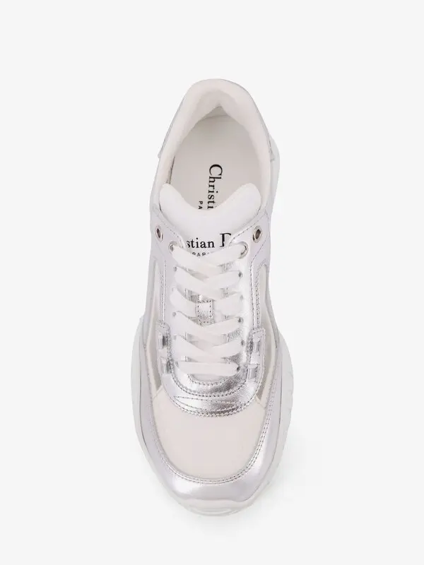Dior Laminated Leather Tech Sneakers - Silver