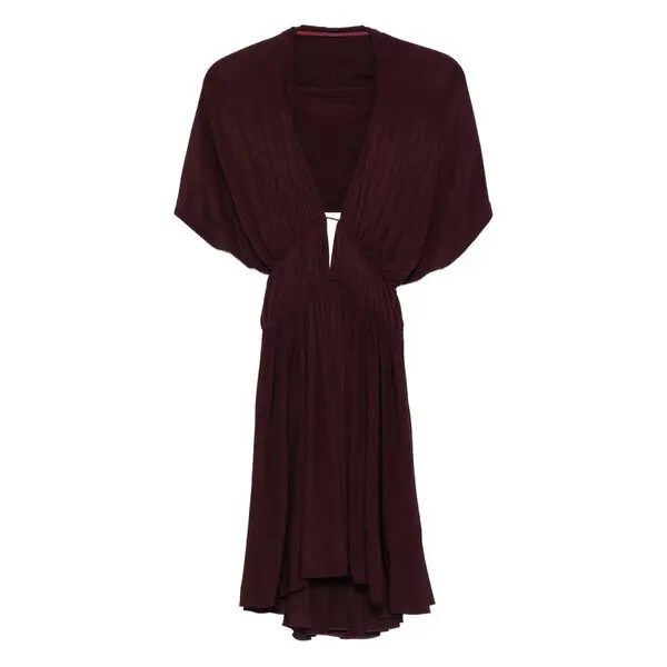 Alaïa Viscose Elastane V-neck Dress