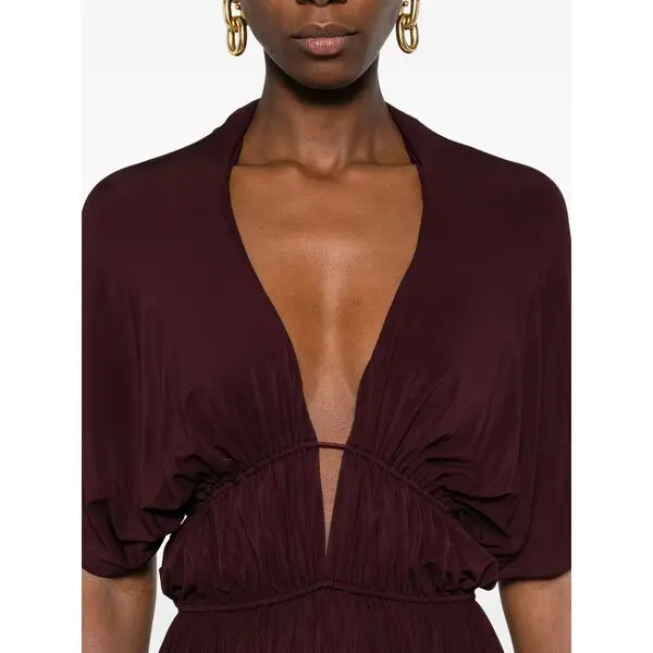 Alaïa Viscose Elastane V-neck Dress