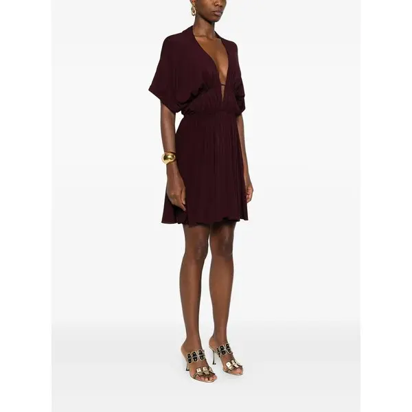 Alaïa Viscose Elastane V-neck Dress
