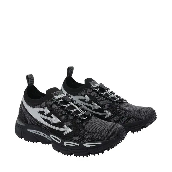 Off-White Be Right Back" Knit Sneakers - Black