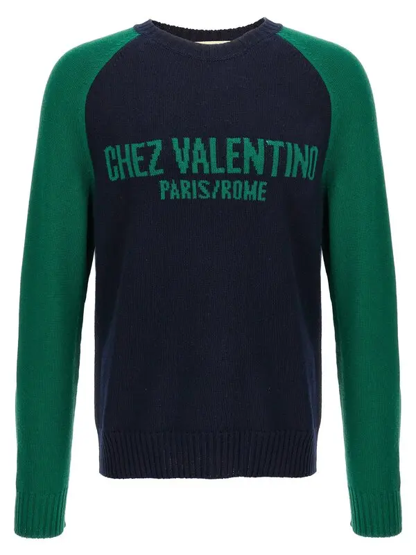 Valentino Garavani Chez Wool Blend Crew Neck Sweater