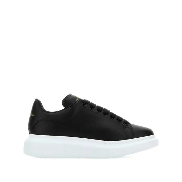 Alexander McQueen Leather Platform Lace-up Sneakers - Black