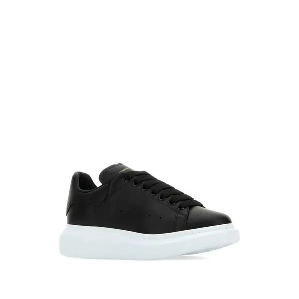 Alexander McQueen Leather Platform Lace-up Sneakers - Black