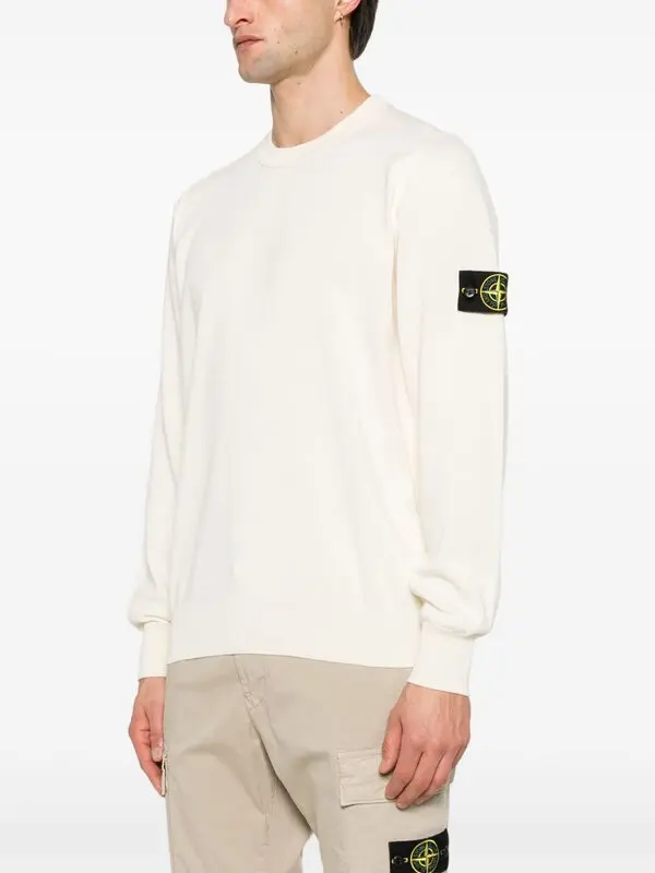 Stone Island Cotton Crewneck Sweater With Logo Patch - Multicolor