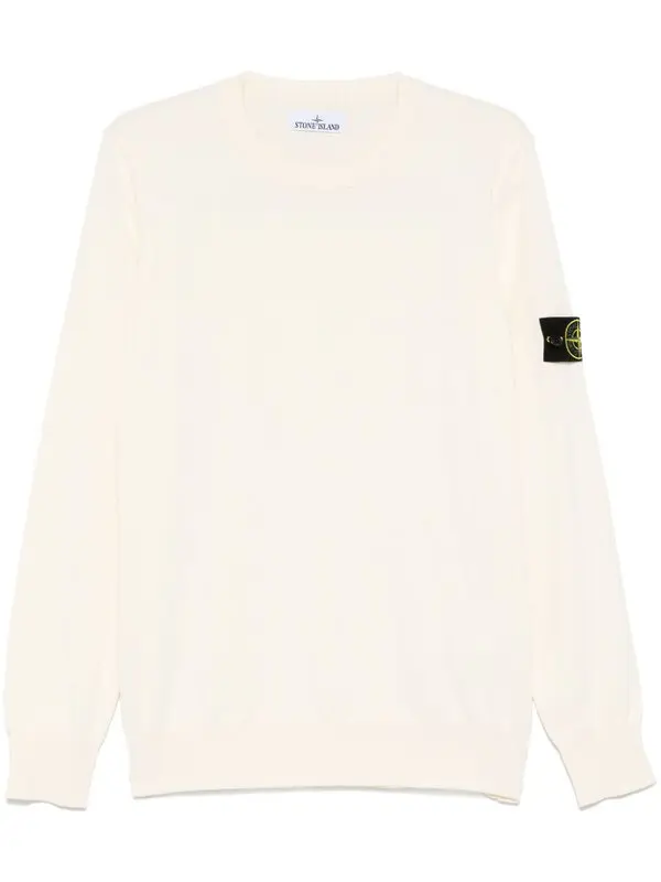 Stone Island Cotton Crewneck Sweater With Logo Patch - Multicolor