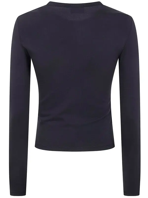 DIESEL® Long Sleeve Ribbed Top With Logo Detail