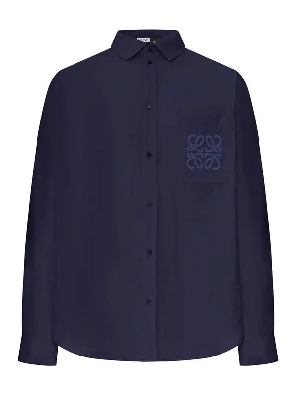 Loewe X Paula`s Ibiza Long-sleeved Textured Poplin Shirt