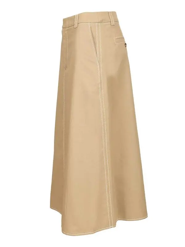 AMI Paris A-line Skirt With Contrast Stitching