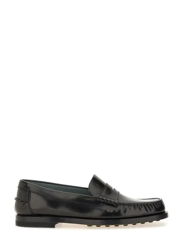 TOD'S Calfskin Leather Loafers - Black
