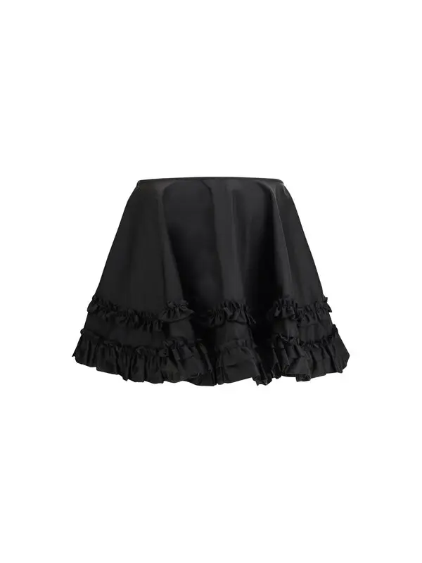 GANNI Duchesse Nylon Mini Frill Skirt