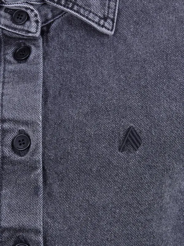 Attico Washed Cotton Denim Shirt Jacket