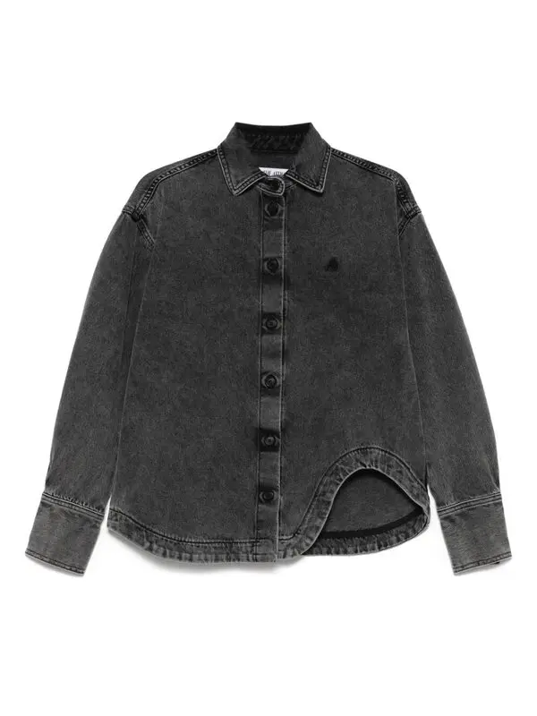 Attico Washed Cotton Denim Shirt Jacket
