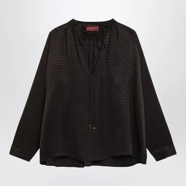 Gucci Jacquard Silk Shirt - Cream