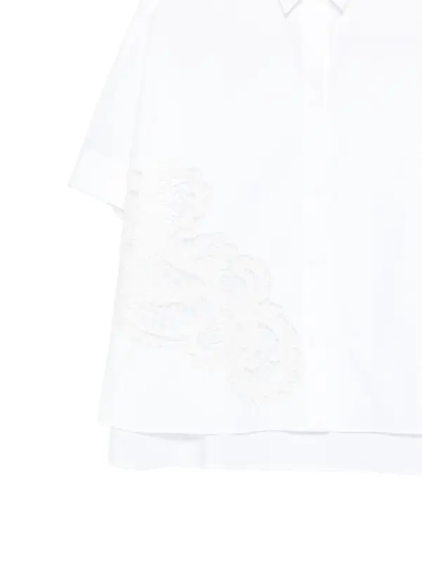 FAY Cotton Shirt With Lace Detail - Multicolor
