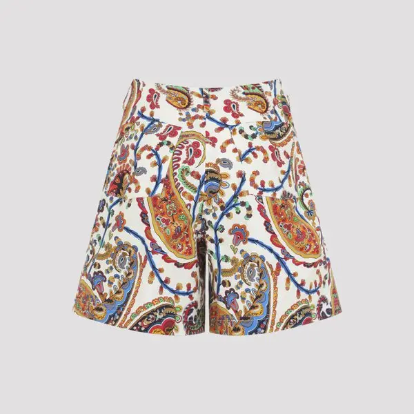 Etro Pleated Shorts With Paisley Print