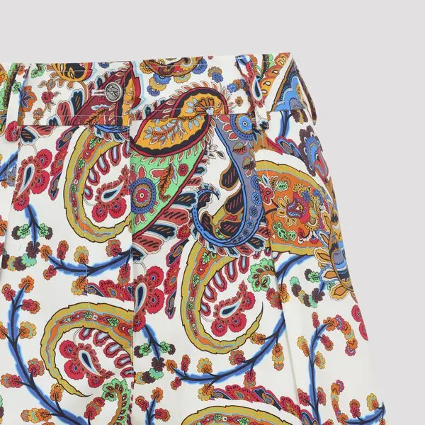 Etro Pleated Shorts With Paisley Print