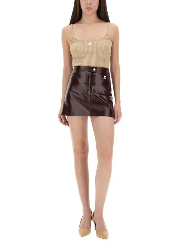 COURREGES Vinyl Mini Skirt Reedition - Multicolor