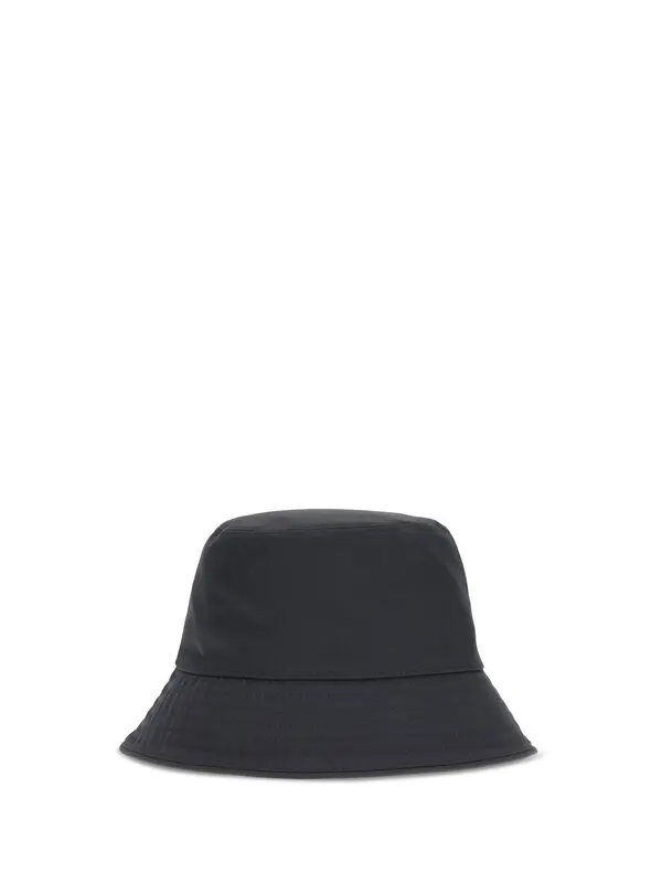 Moncler Cotton And Nylon Bucket Hat With Leather Trim - Blue