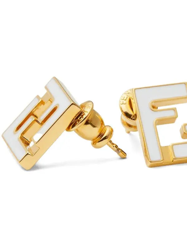 Fendi Ff Motif Stud Earrings - Multicolor
