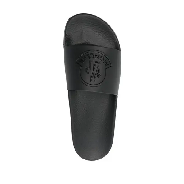 Moncler Embossed Logo Slides - Black