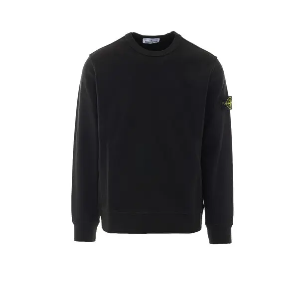 Stone Island Logo Crewneck Sweatshirt - Black