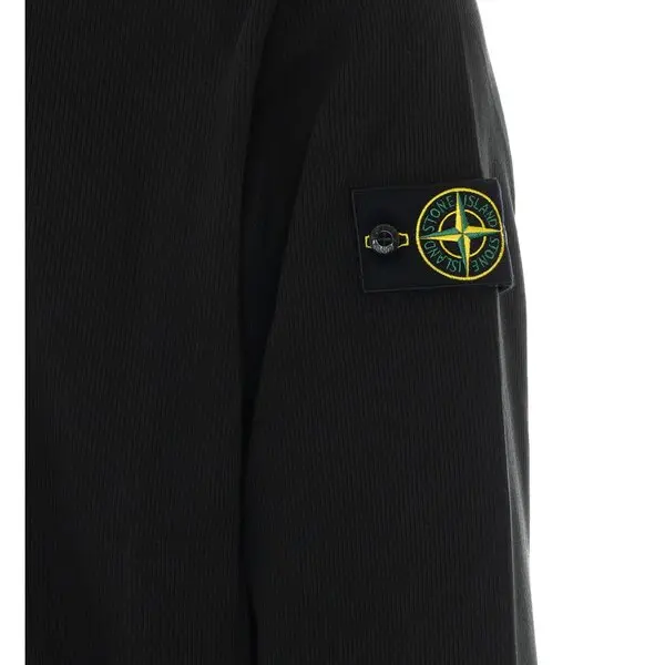 Stone Island Logo Crewneck Sweatshirt - Black
