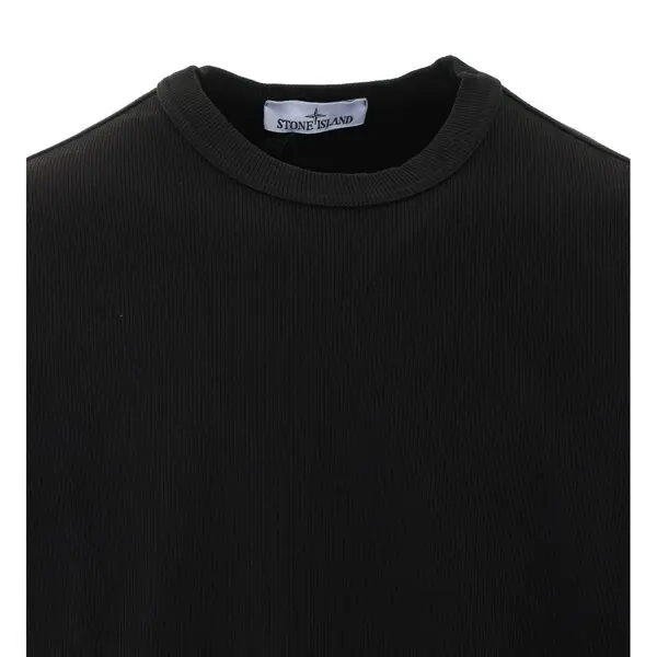 Stone Island Logo Crewneck Sweatshirt - Black