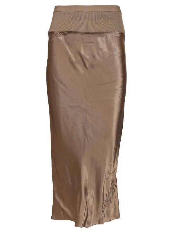 Rick Owens Knee Bias Midi Skirt - Cream