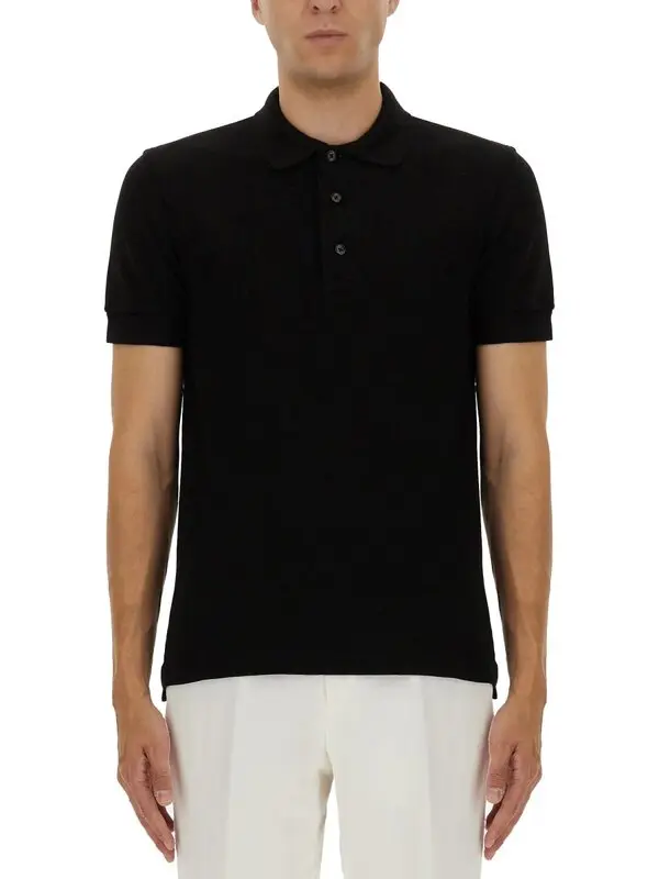 TOM FORD Pique Polo - Black